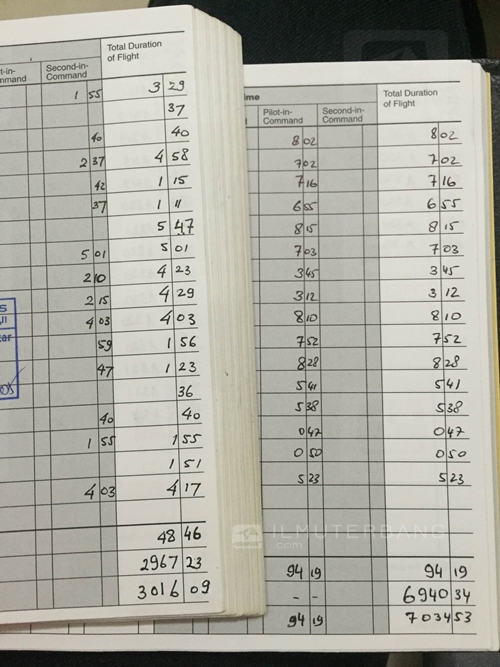 Website penerbangan Indonesia - Apa artinya logbook 1: Logbook penerbang